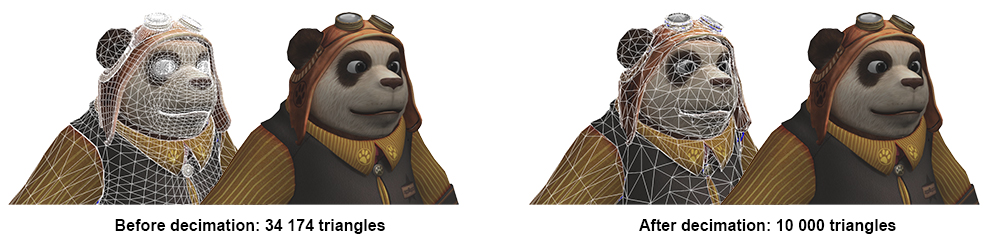 Decimate meshes to a target polygon count | Pixyz SDK